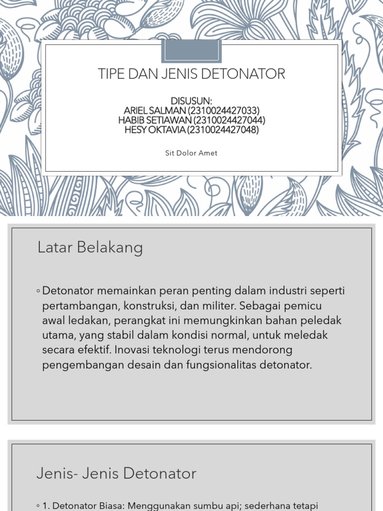 KLP Tipe Dan Jenis Detonator | PDF