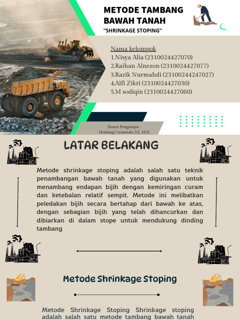Metode Shrinkage Stoping dalam Tambang Bawah Tanah | PDF