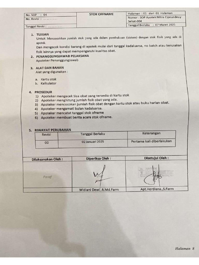 Sop.04.Stok Opname | PDF