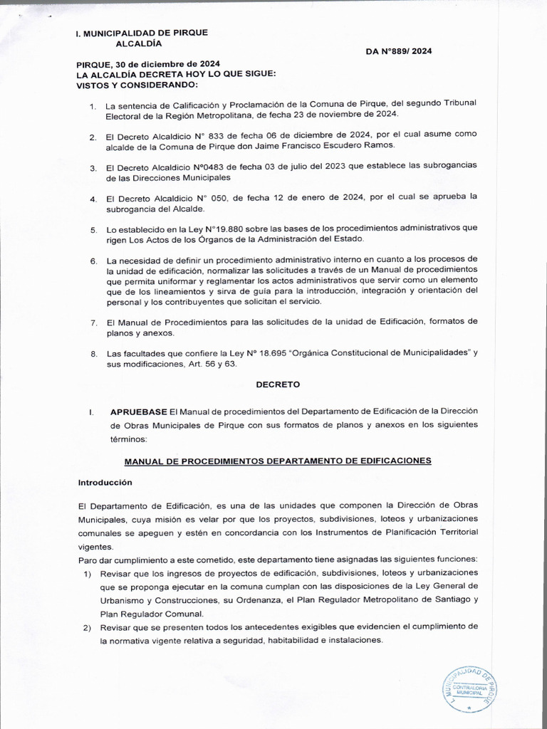 Decreto 889 | PDF