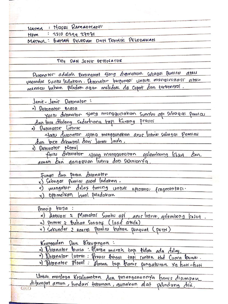 Tipe dan jenis detonator | PDF