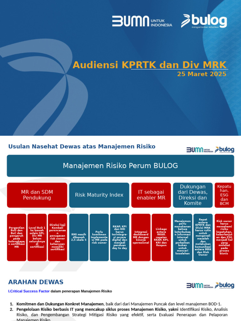 Draf Arahan Dewas Implementasi Manrisk | PDF