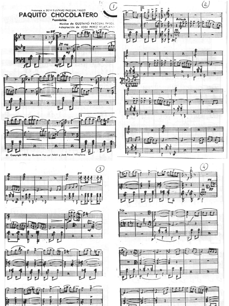 Paquito Chocolatero-Pasodoble-Gustavo Pascual | PDF