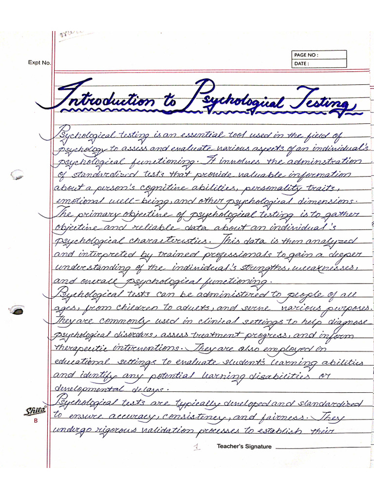 Introduction To Psychological Testing | PDF