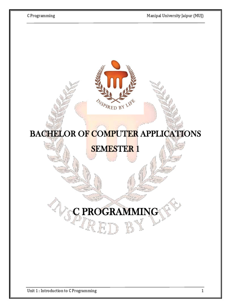 C Programming Unit 1 - V1 | PDF | Computer Program | Programming