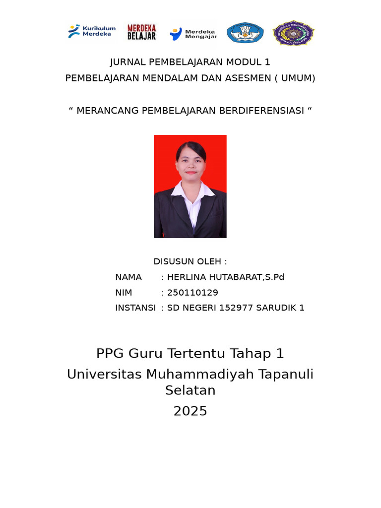 Cover Jurnal Pembelajaran Modul 1 | PDF