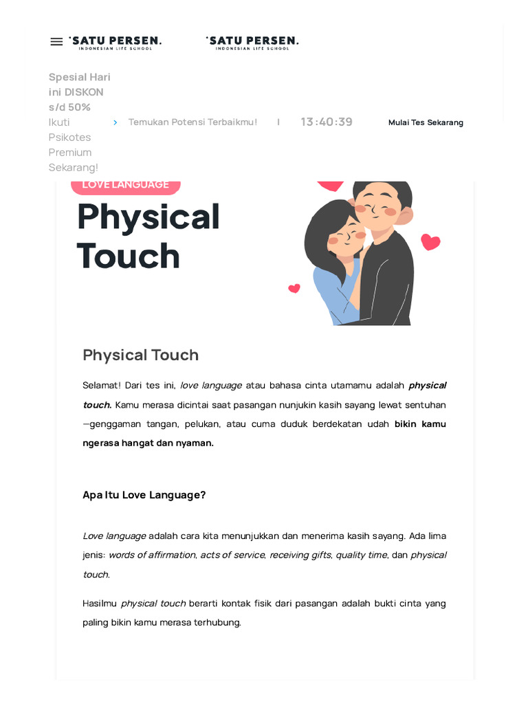 Tes Love Language - Temukan Tipe Bahasa Cintamu | PDF