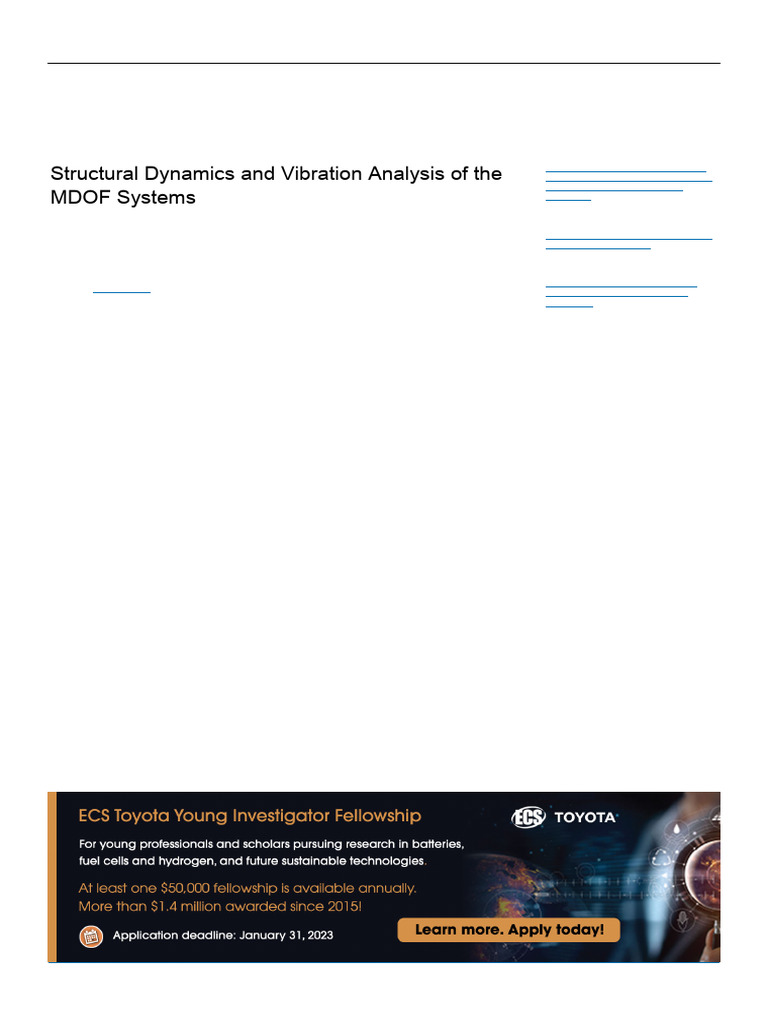 Structural Dynamics and Vibration Analysis of The | PDF | Mechanics ...