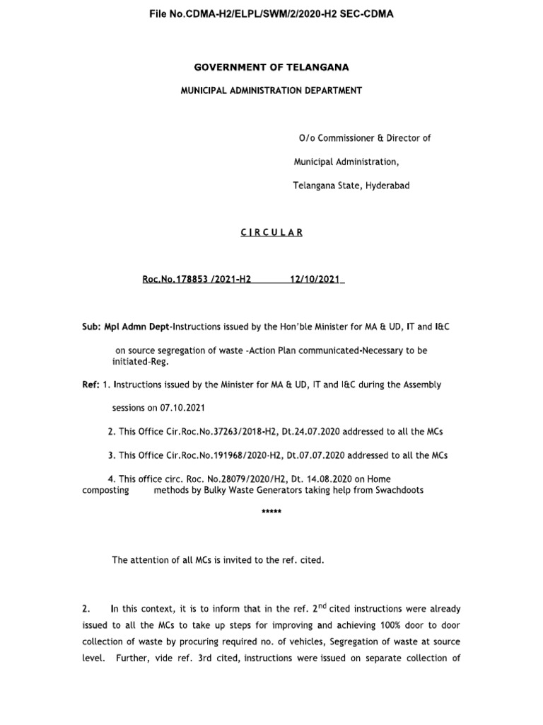 Circular Source Segregation of Waste With Attachment | PDF