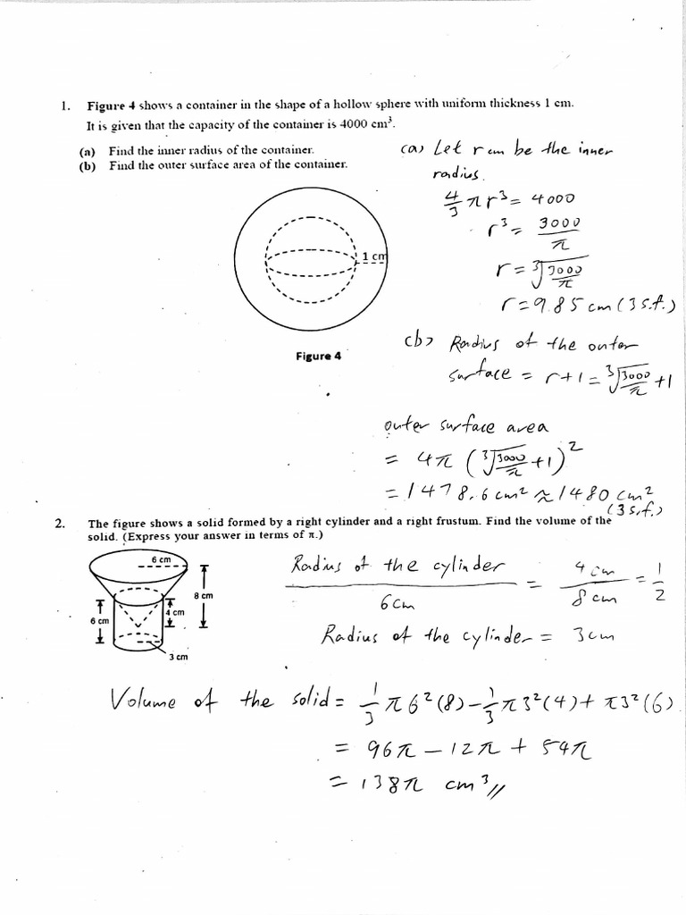 S3 Final Exam Paper 1 Mock Solution | PDF