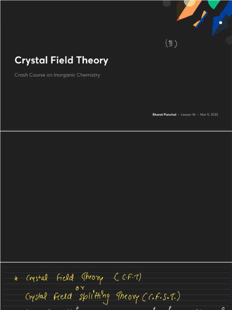 Crystal Field Theory With Anno | PDF