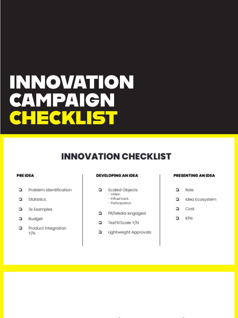 Innovation Campaign Checklist | PDF | Brand | Human Communication