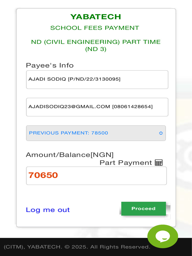 Yabatech Payment Portal | PDF