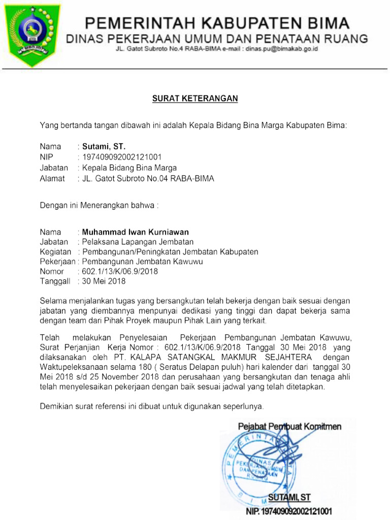 Surat Keterangan Bima | PDF