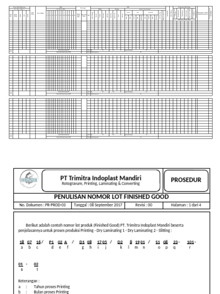 Formulir Laporan Rewinder (Gulung Ulang) | PDF