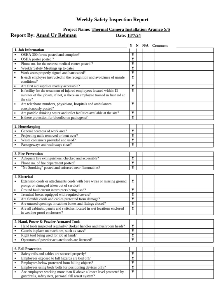 Weekly Safety Report 18 July 24 | PDF | Ladder | Safety