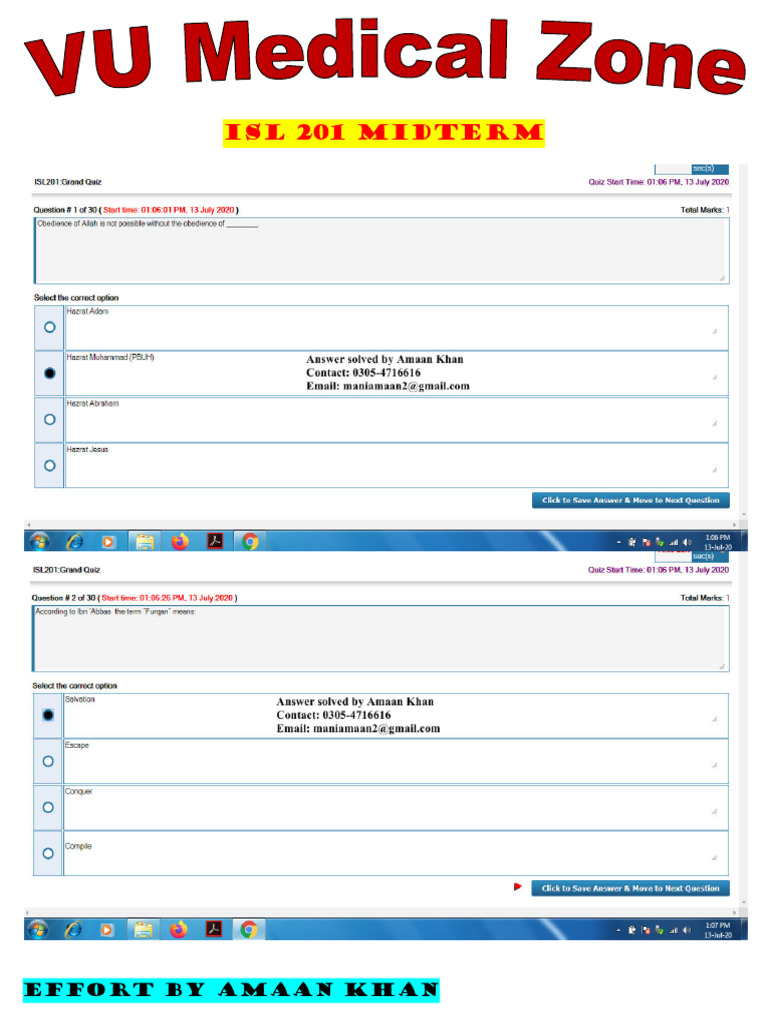 Isl201 Midterm Mcqs 2020 | PDF