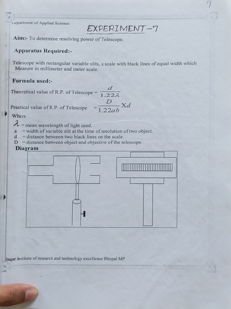 Experiment No. 7 Telescope | PDF