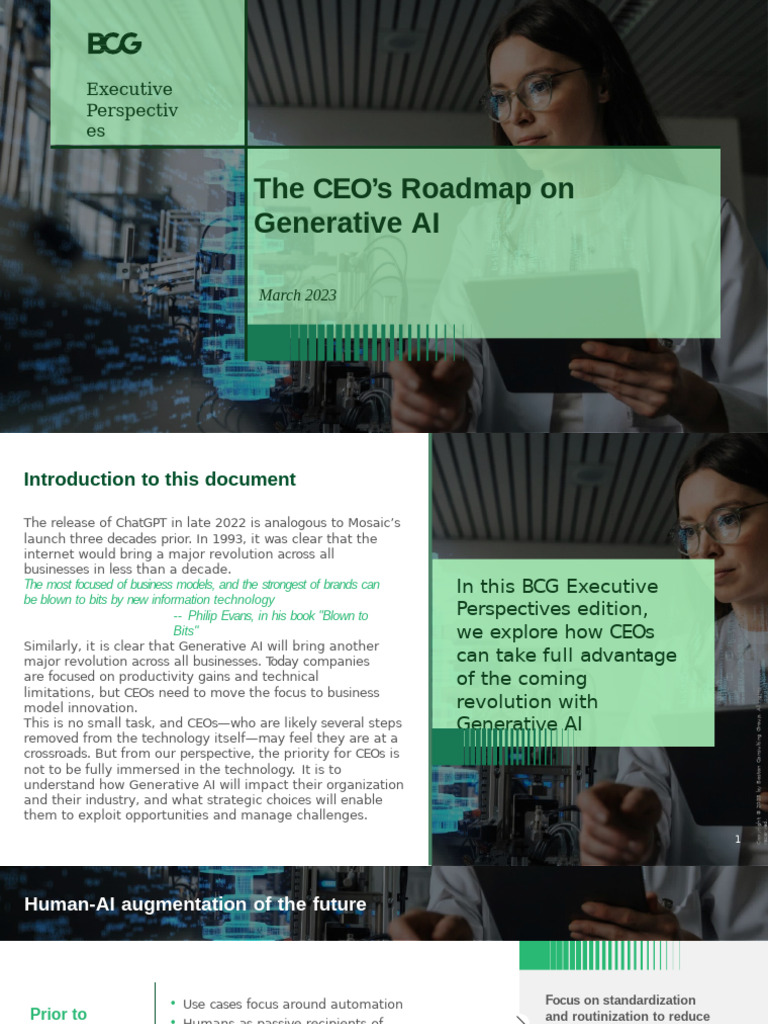 BCG Executive Perspectives CEOs Roadmap On Generative AI | PDF ...