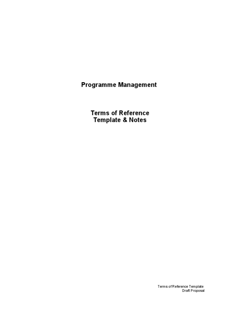 Terms of Reference Template | PDF | Scope (Computer Science ...