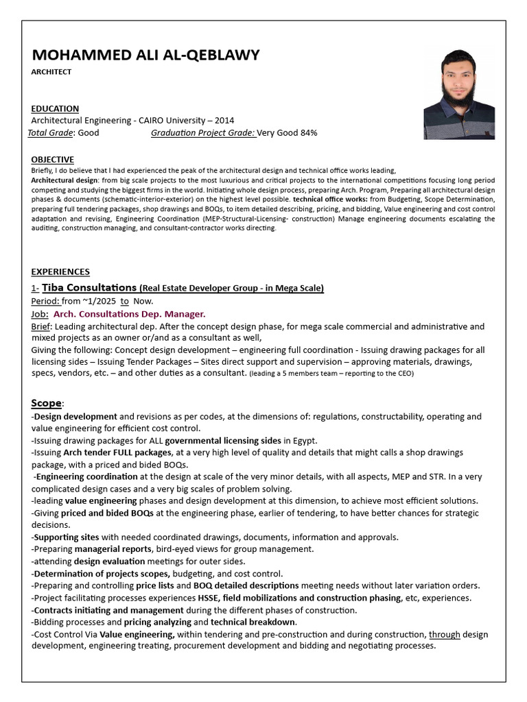 Mohammed El Qeblawy 2025-Cv-6 | PDF | Design