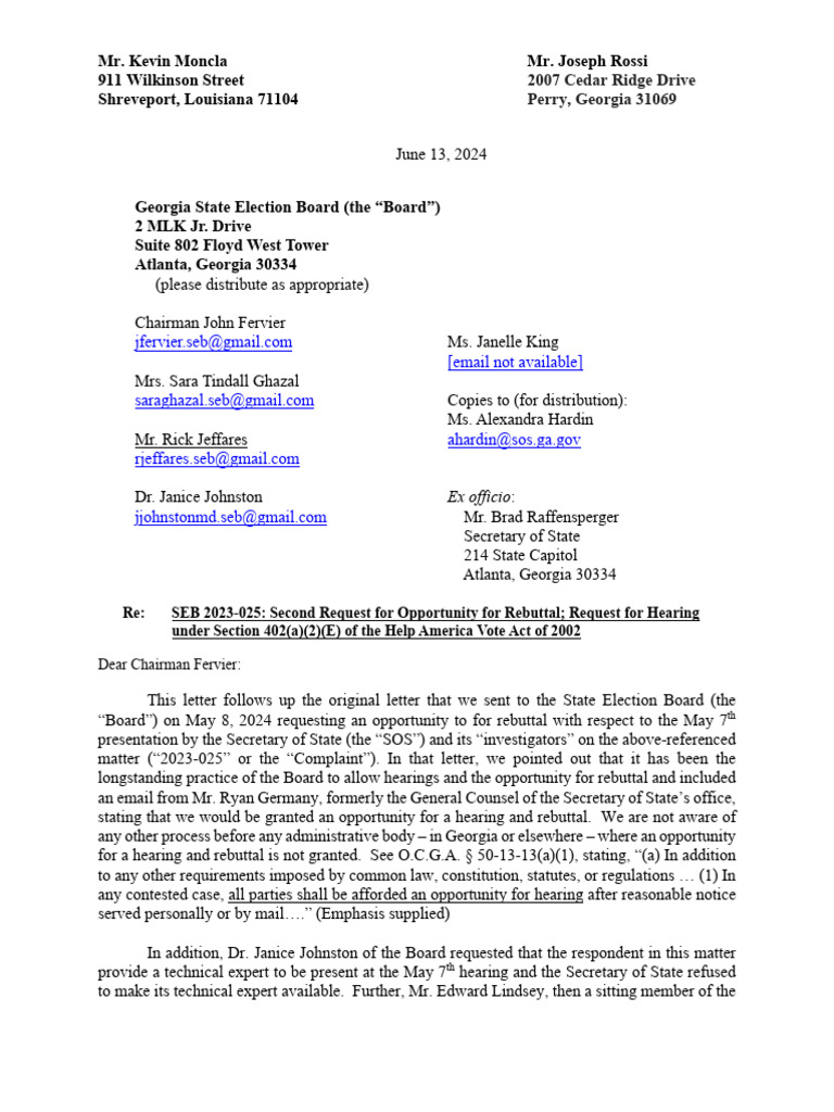 Request for Hearing Complete With Factual Response | PDF | Ballot ...