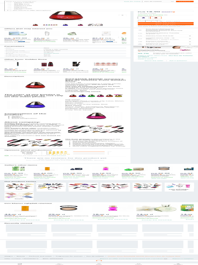 Golden Rose ROXANNE MOOD Women's Eau de Toilette | PDF | Perfume ...