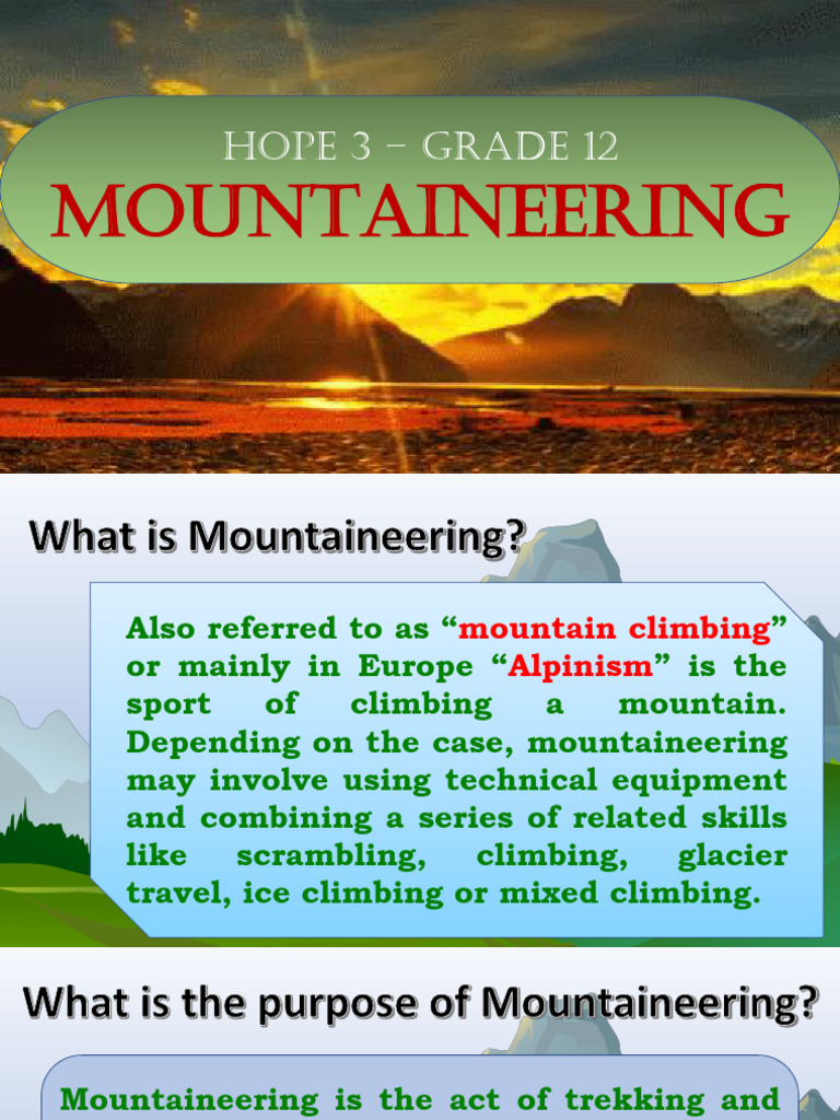 Mountaineering Guide for Grade 12 | PDF | Mountains | Mountains Of Tibet