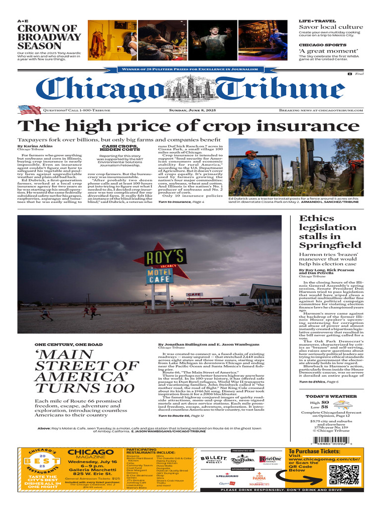 Chicago Tribune - 0806 | PDF | Crop Insurance | Chicago Tribune