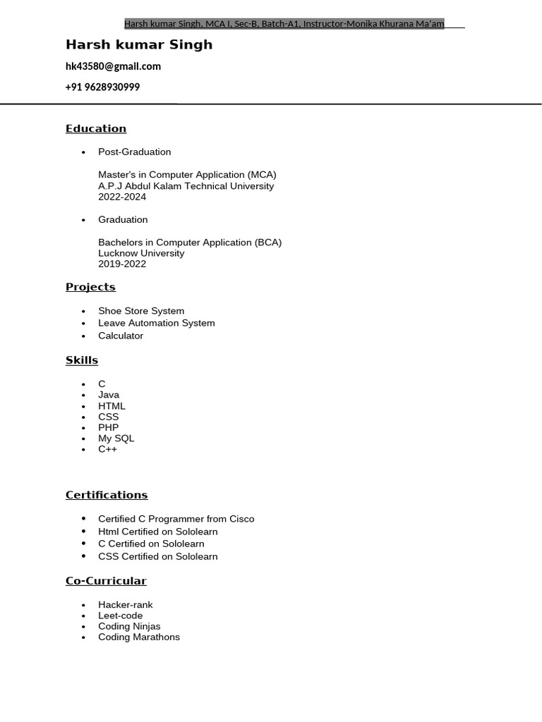 Resume Submission | PDF