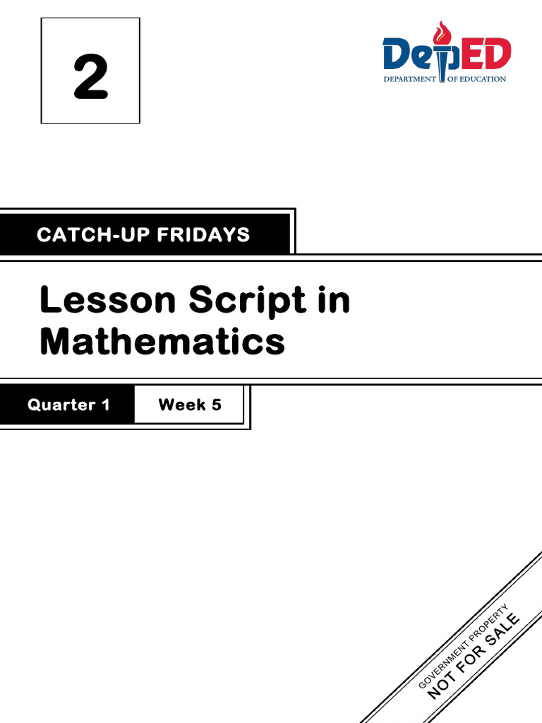 Grade 2 Math Lesson Script: Week 5 | PDF