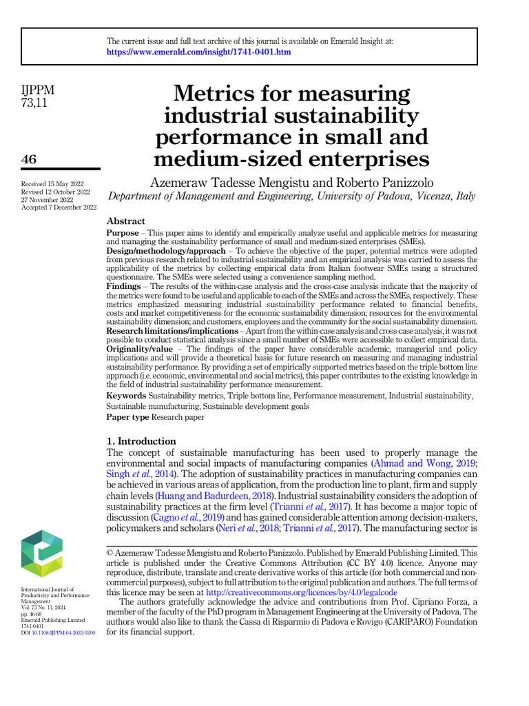 10 1108 - Ijppm 04 2022 0200 | PDF | Sustainability | Performance Indicator