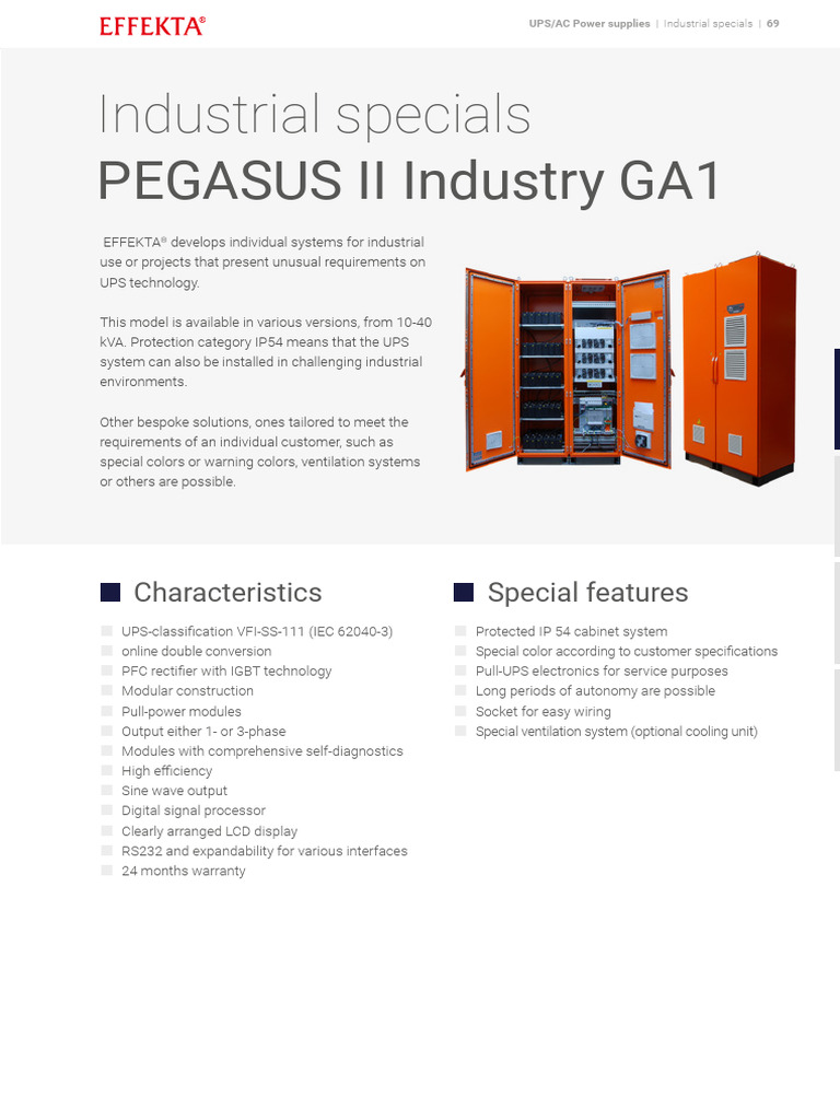 Industrial Specials PEGASUS II Industry GA1 | PDF