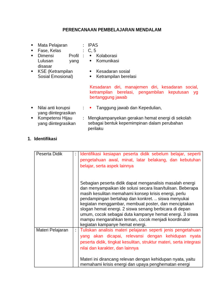 Contoh PPM Integrasi IPAS | PDF