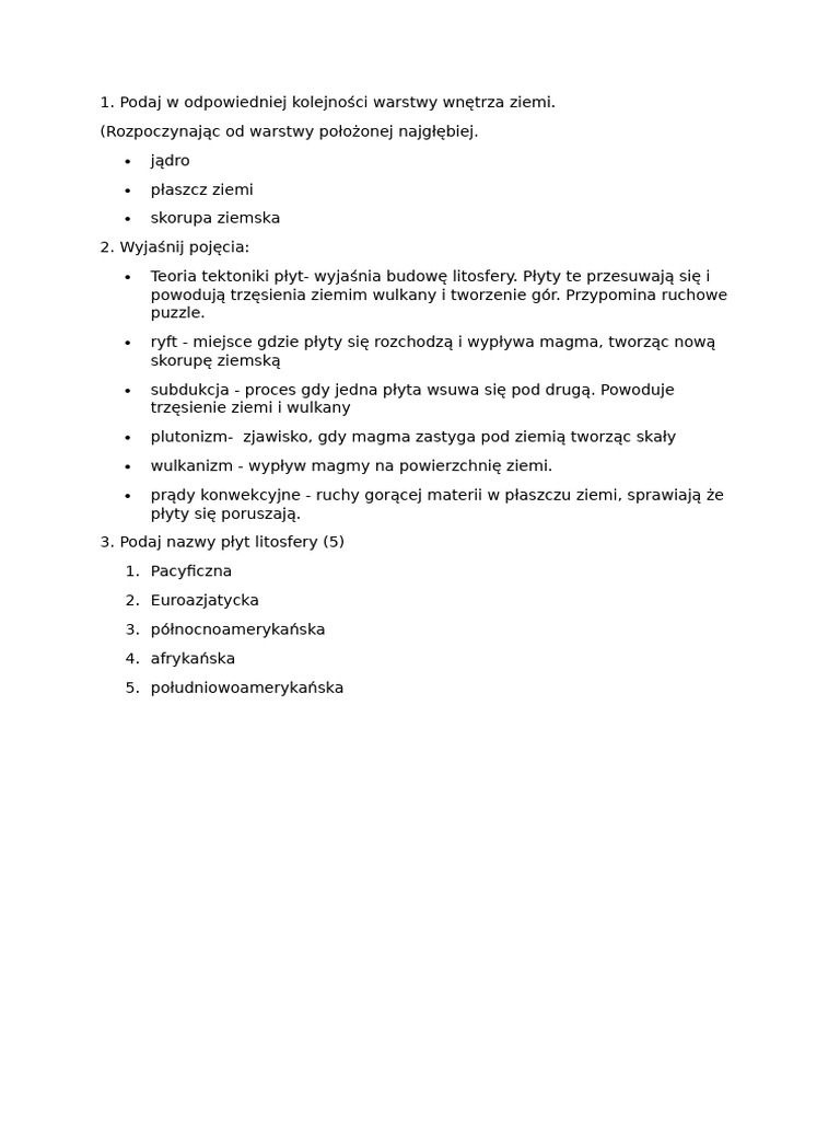 Litoswera. Procesy Wewnetrzne | PDF