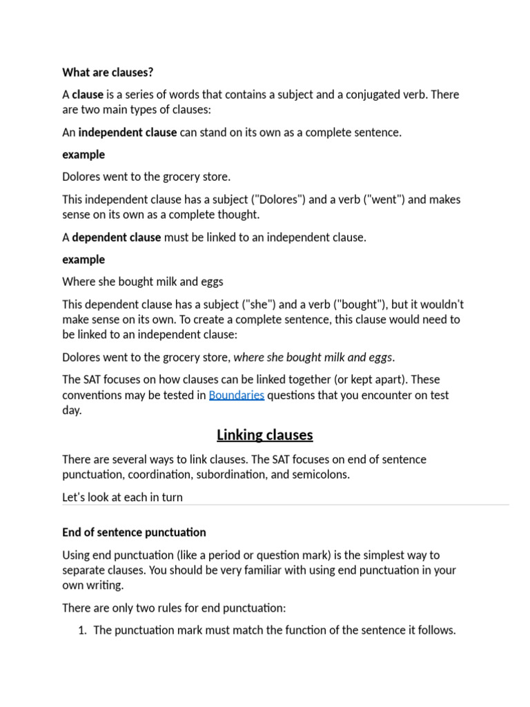 Sat Reading and Writing Notes | PDF | Comma | Language Mechanics
