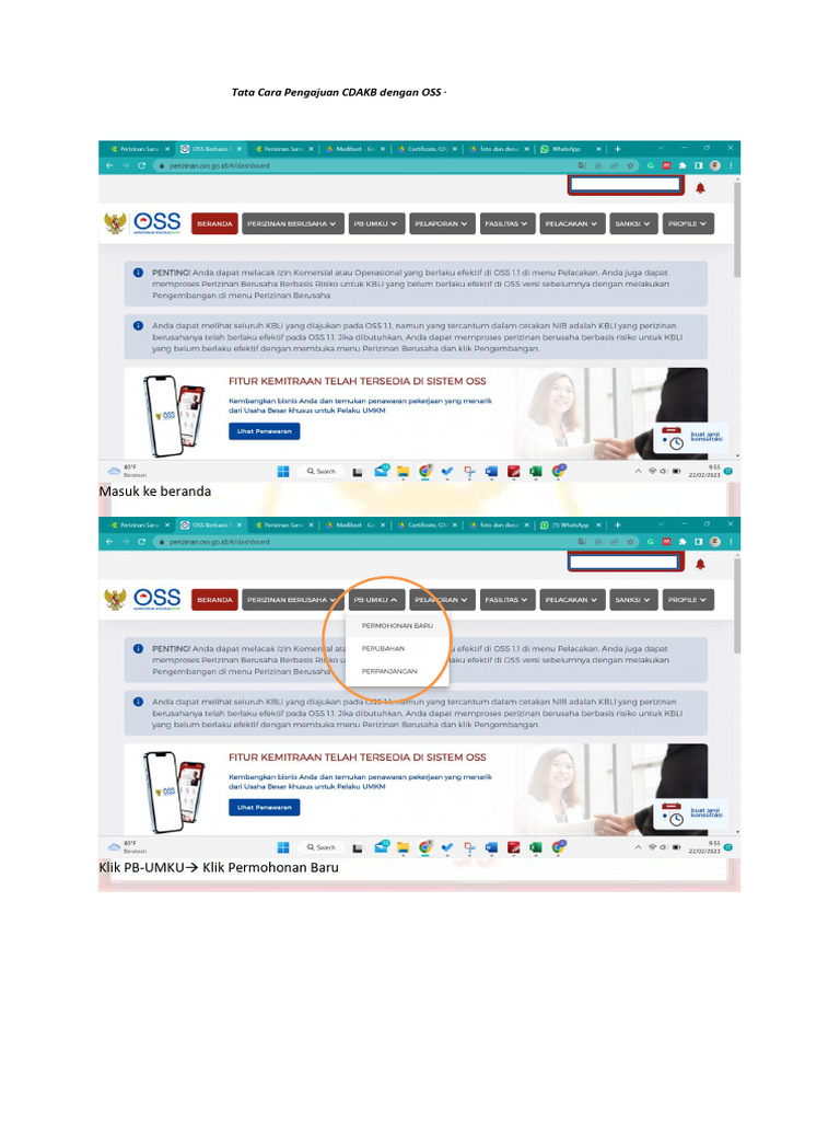 Tata Cara Pengajuan CDAKB Melalui Sistem OSS | PDF