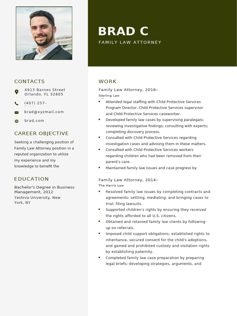 Family Law Attorney Resume A4 | PDF | Child Protective Services | Alimony