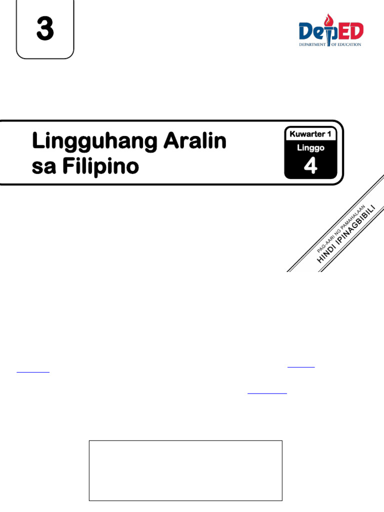 LE Filipino3 Q1 Week4 | PDF