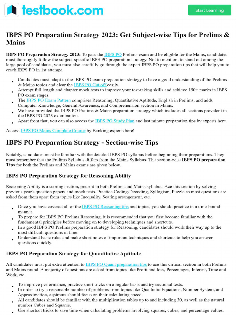 IBPS PO Preparation Strategy 2023 - Get Subject-Wise Tips For Prelims ...