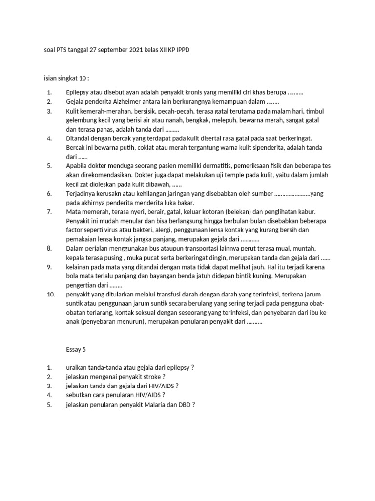 Soal Ippd Kelas XII | PDF