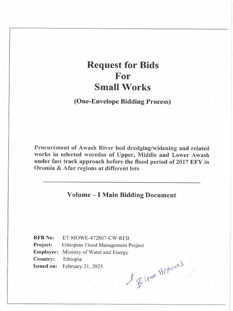 Upper, Middle & Lower Awash Fast Track Civil Works 2017 Volume I | PDF