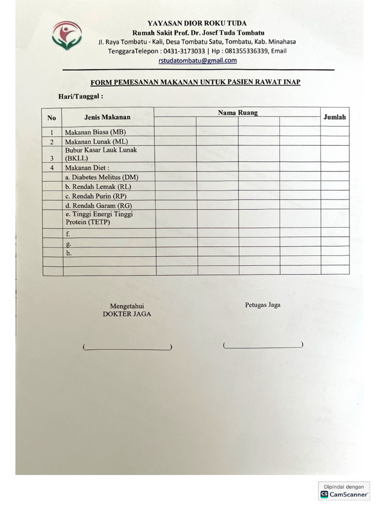EP 3b.3 Form Pemesanan Makanan | PDF