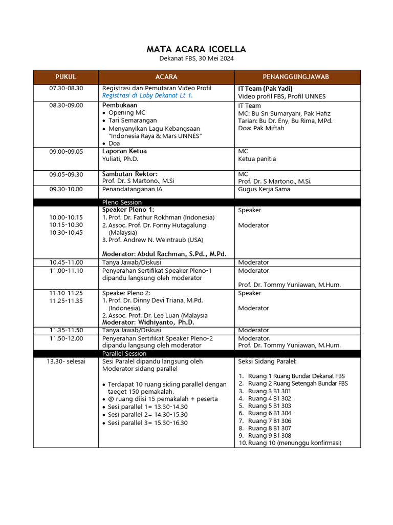 MATA ACARA ICOELLA_29 Mei 2024_Checked by Pak Eko Sugiarto Dan Bu Yuli | PDF