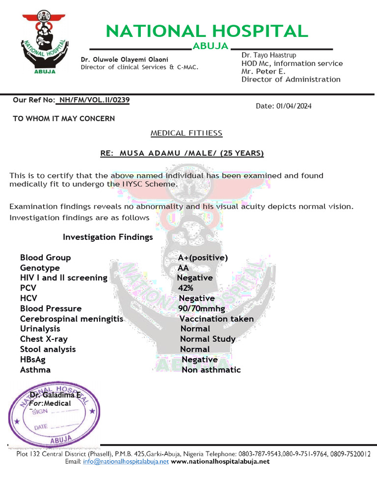 National Hospital: Abuja | PDF