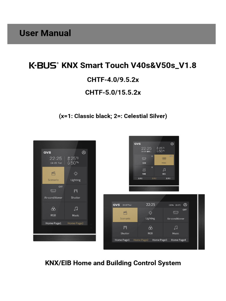 Gvs KNX Smart Touch v40s&v50s Um v1.8 20241213 en | PDF | Computer Engineering | Electrical ...