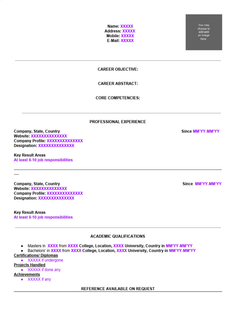 Resume Formate-3 | PDF