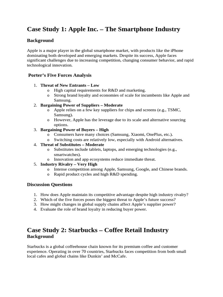 Poters Five Forces Model Cases | PDF | Electric Vehicle | Apple Inc.