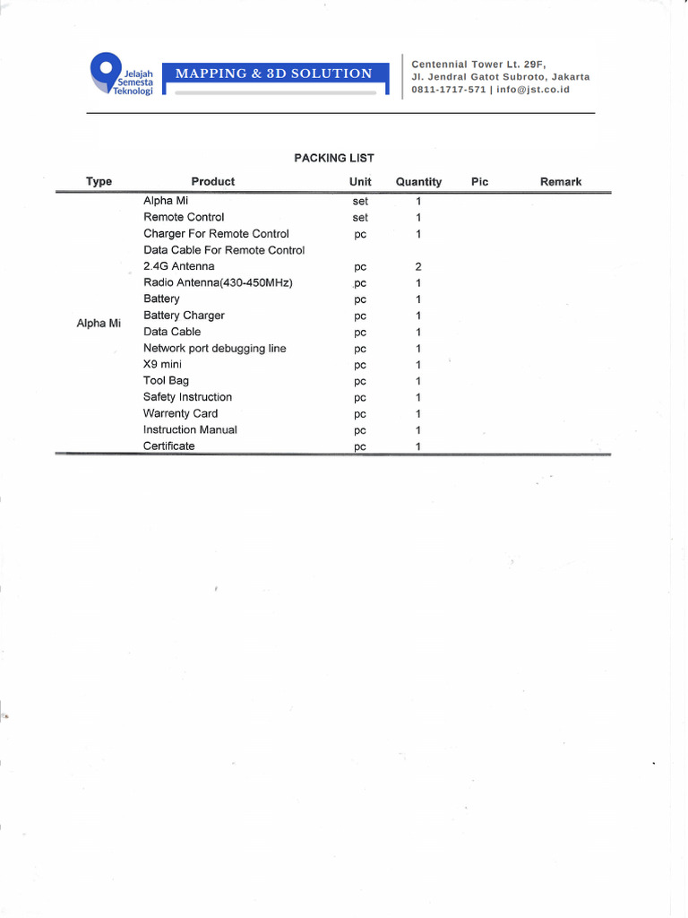 Packing List USV | PDF