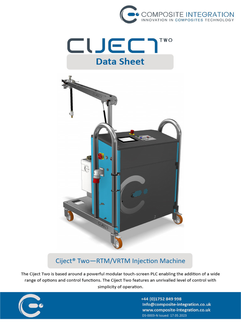 DS-0003-N - Data Sheet - Ciject Two Machine | PDF | Programmable Logic Controller | Sensor